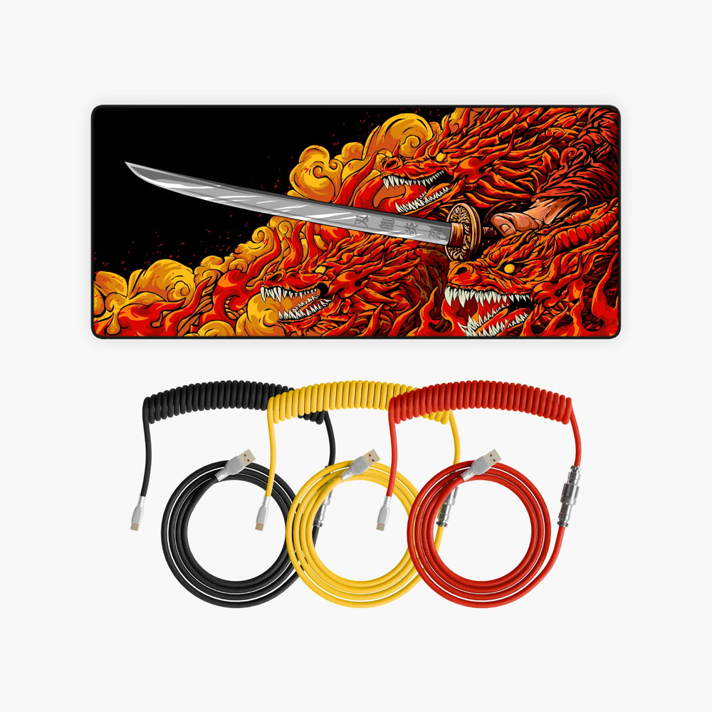 Mousepad + Coiled Cable Bundle