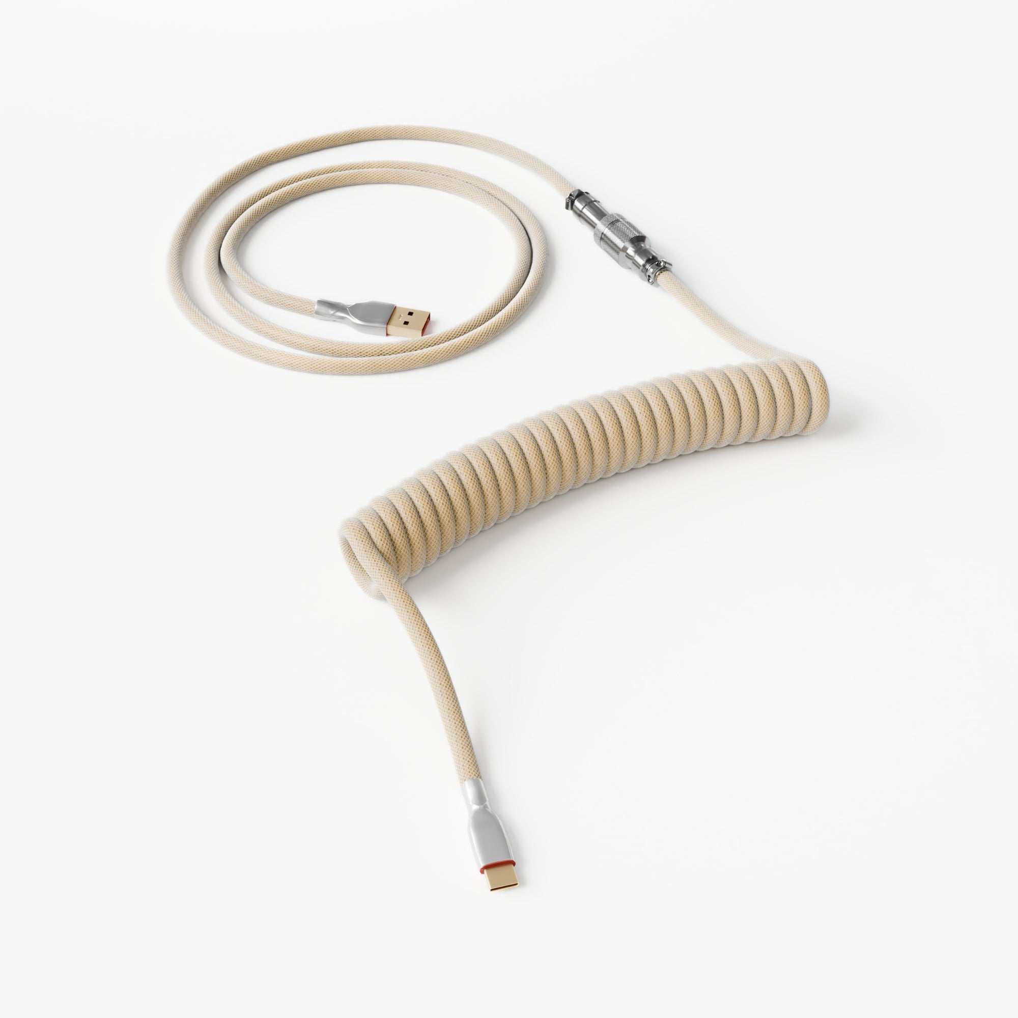 Beige Coiled Keyboard Cable